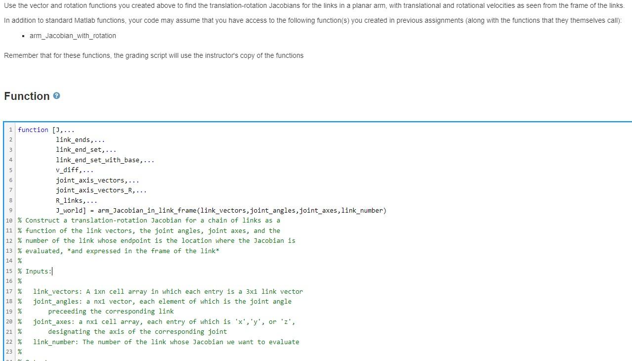 Use the vector and rotation functions you created | Chegg.com