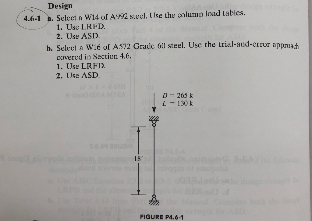 Solved Design 4.6-1 a. Select a W14 of A992 steel. Use the | Chegg.com