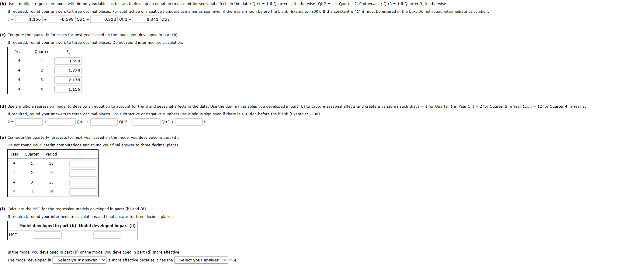 Solved \begin{tabular}{|cccc|} \hline Quarter & Year 1 & | Chegg.com