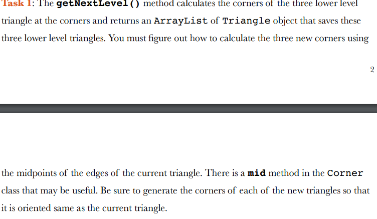 Solved Task 1: The getNextLevel() method calculates the | Chegg.com