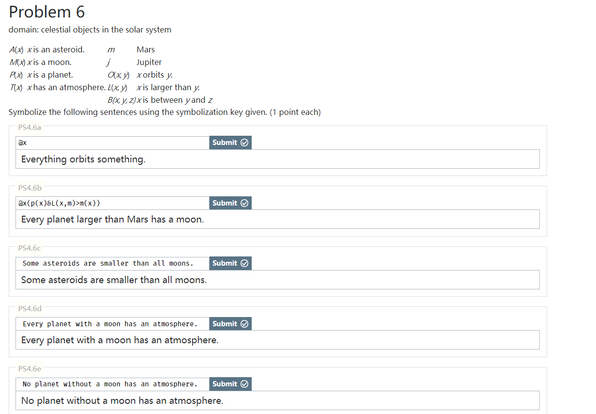 Solved Problem 6 domain: celestial objects in the solar | Chegg.com