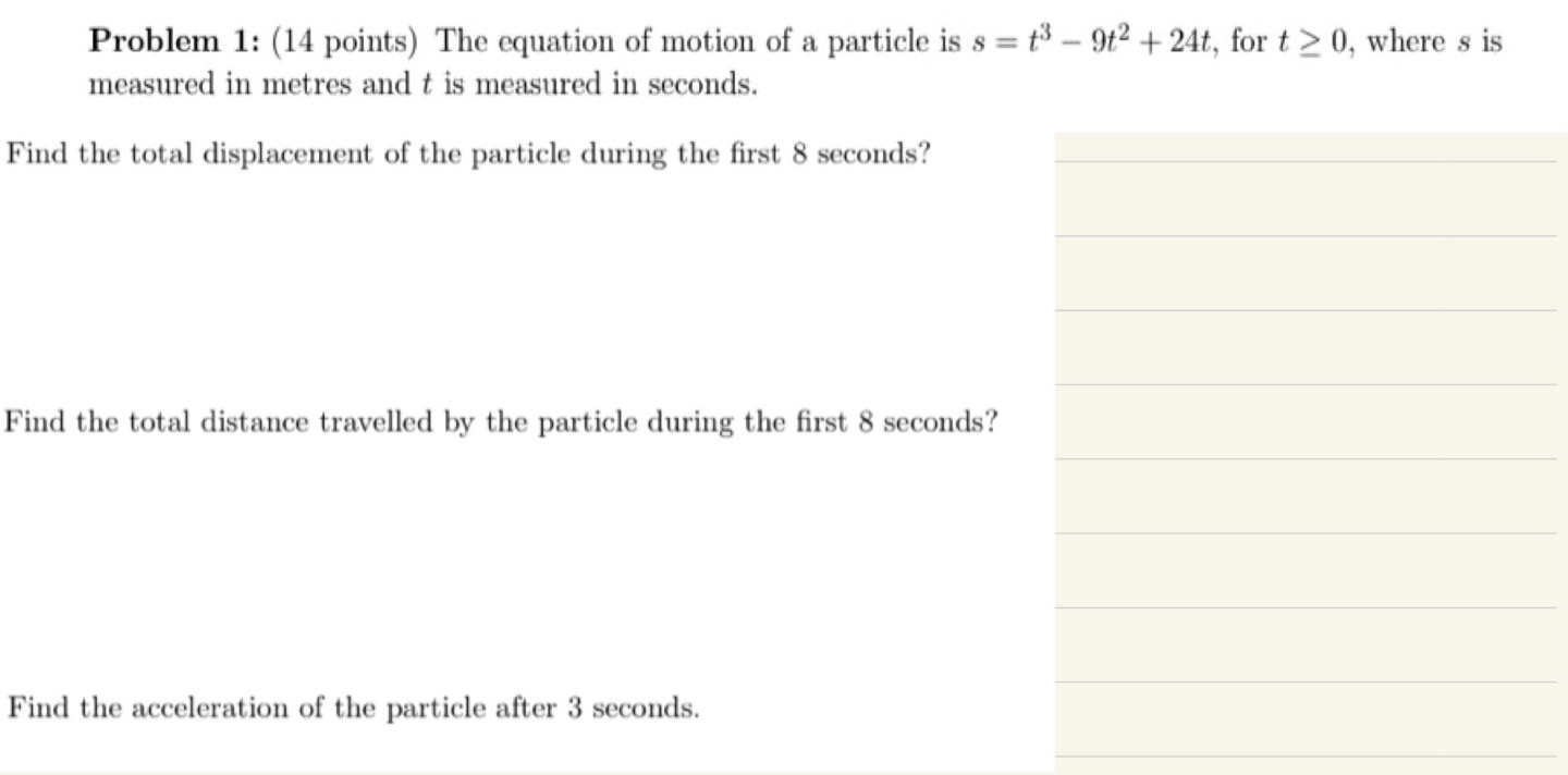 Solved Problem 1: (14 points) The equation of motion of a | Chegg.com