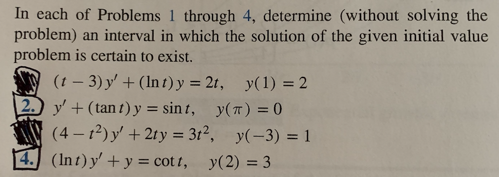 Solved In each of Problems 1 through 4, determine (without | Chegg.com