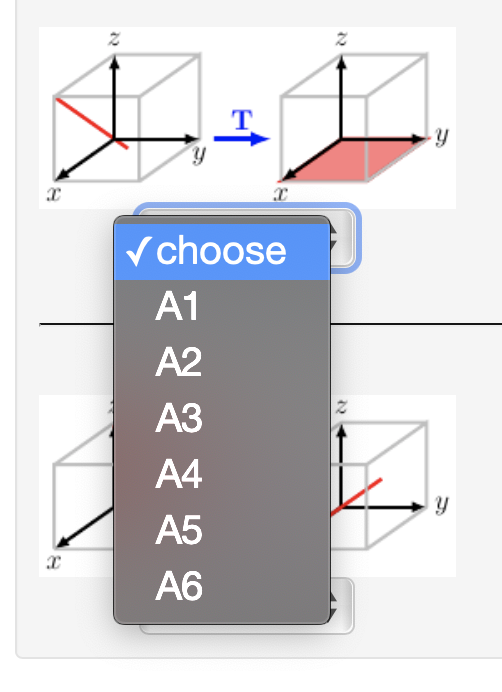 Solved (1 point) Each of the following six matrices defines | Chegg.com