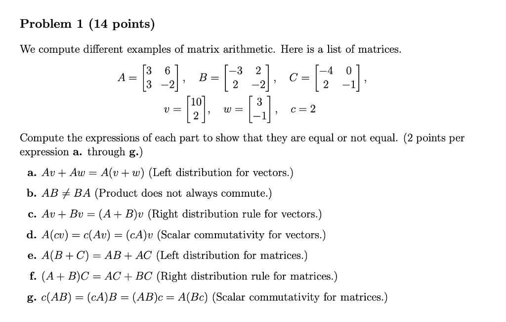 Solved Problem 1 (14 points) We compute different examples | Chegg.com