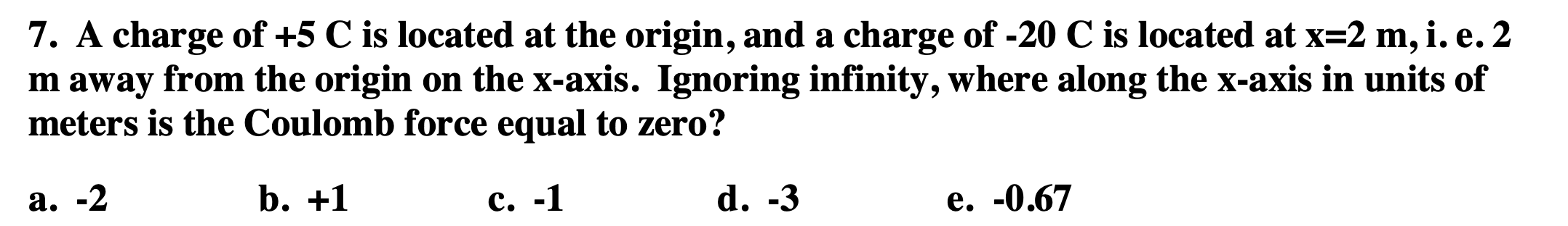 Solved 7. A charge of +5C is located at the origin, and a | Chegg.com