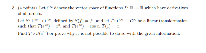 Solved 3. (4 points) Let C denote the vector space of | Chegg.com