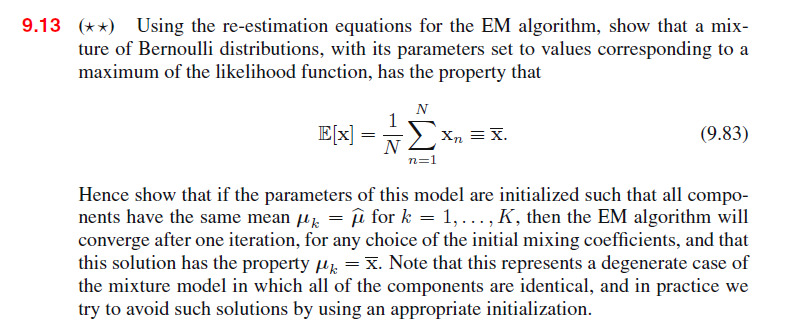 Solved 13(⋆⋆) Using the re-estimation equations for the EM | Chegg.com