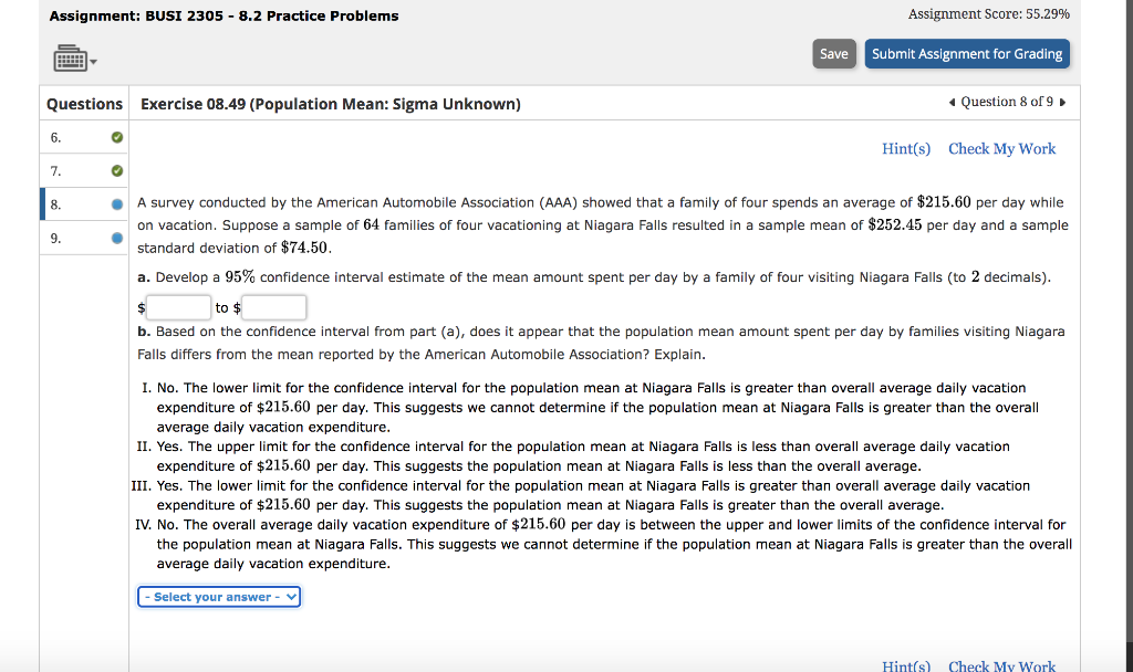 Solved Assignment: BUSI 2305 - 8.2 Practice Problems | Chegg.com