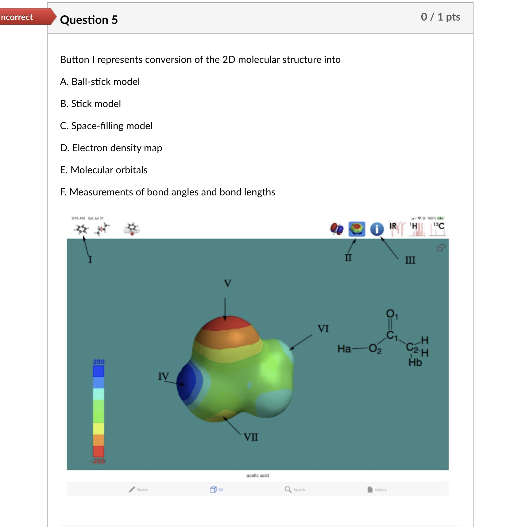Solved Button I represents conversion of the 2D molecular | Chegg.com
