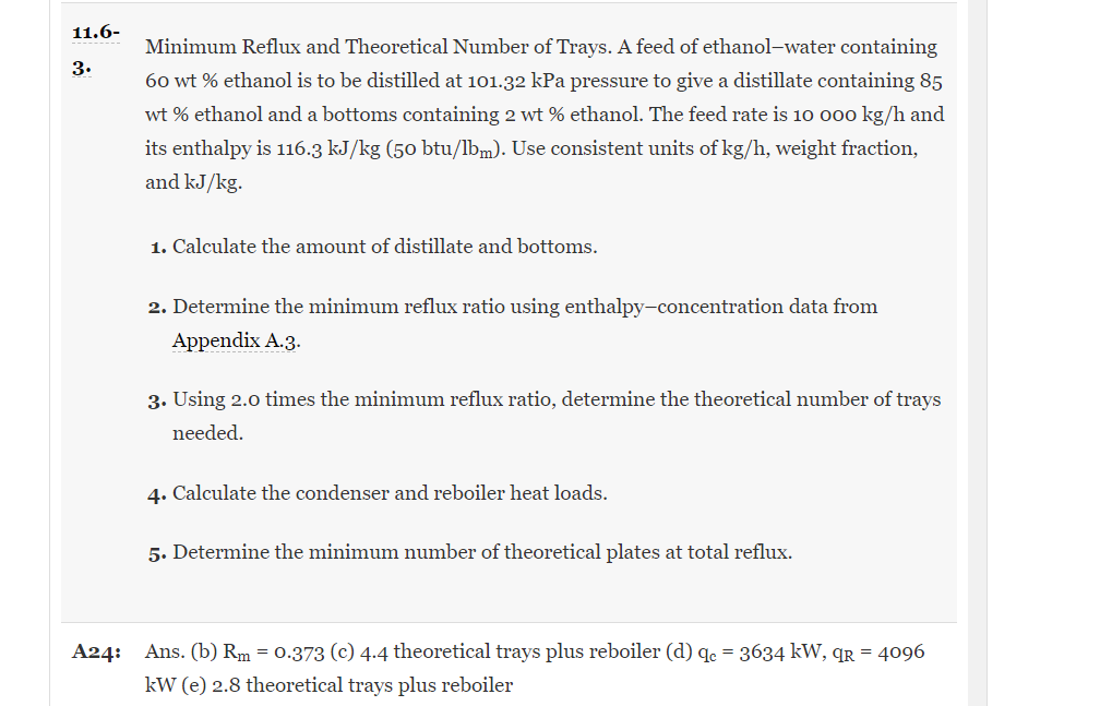 A.3-23 Equilibrium Data for Ethanol-Water System at | Chegg.com