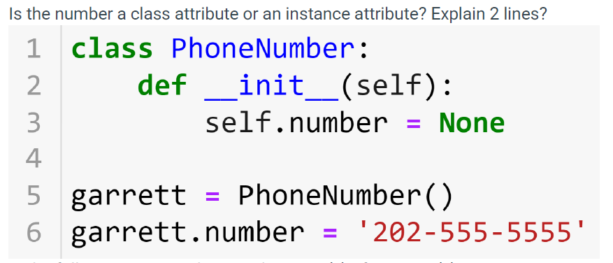Solved Is area-code a class attribute or an instance | Chegg.com