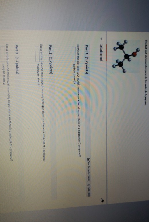 Solved The b and stick model represents the ele 2 propand | Chegg.com