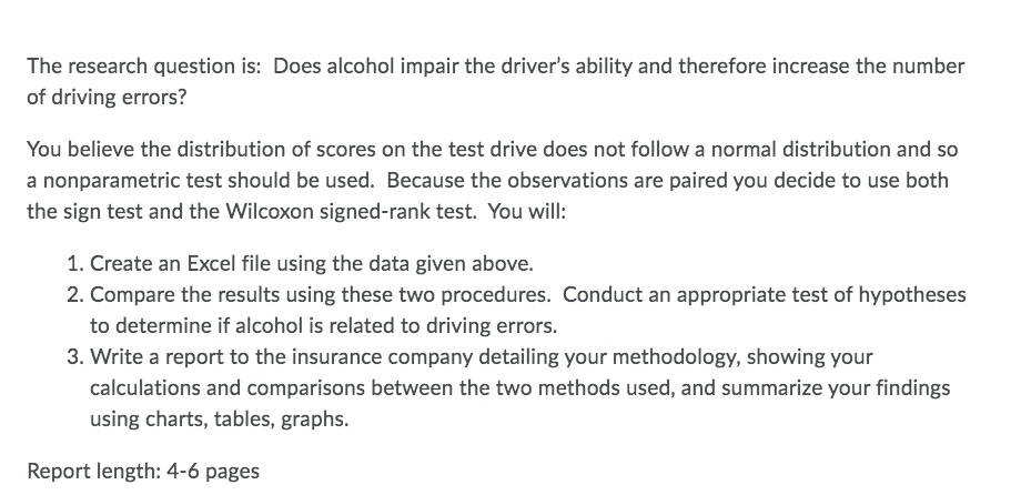 Case Study #3 8 Assignment DRUNK DRIVING TESTING LABS | Chegg.com