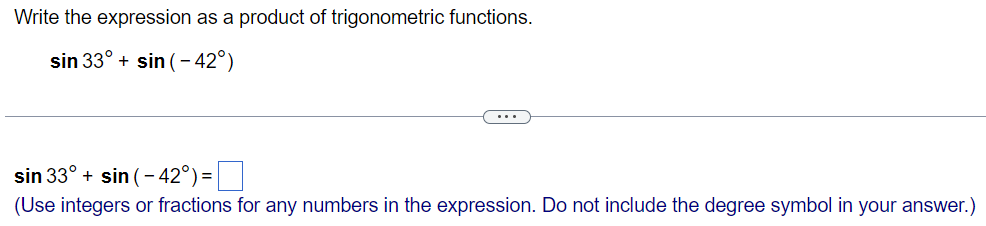 Solved Write the expression as a product of trigonometric | Chegg.com