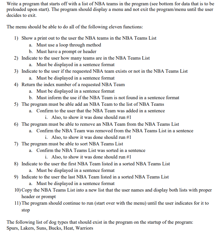 Solved In Python please: Do not ‘import’ any outside | Chegg.com