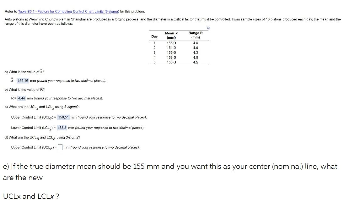 Solved Refer to Table S6.1 - Factors for Computing Control | Chegg.com