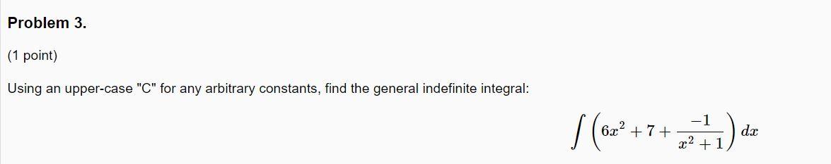 Solved (1 point) Using an upper-case "C" for any arbitrary | Chegg.com