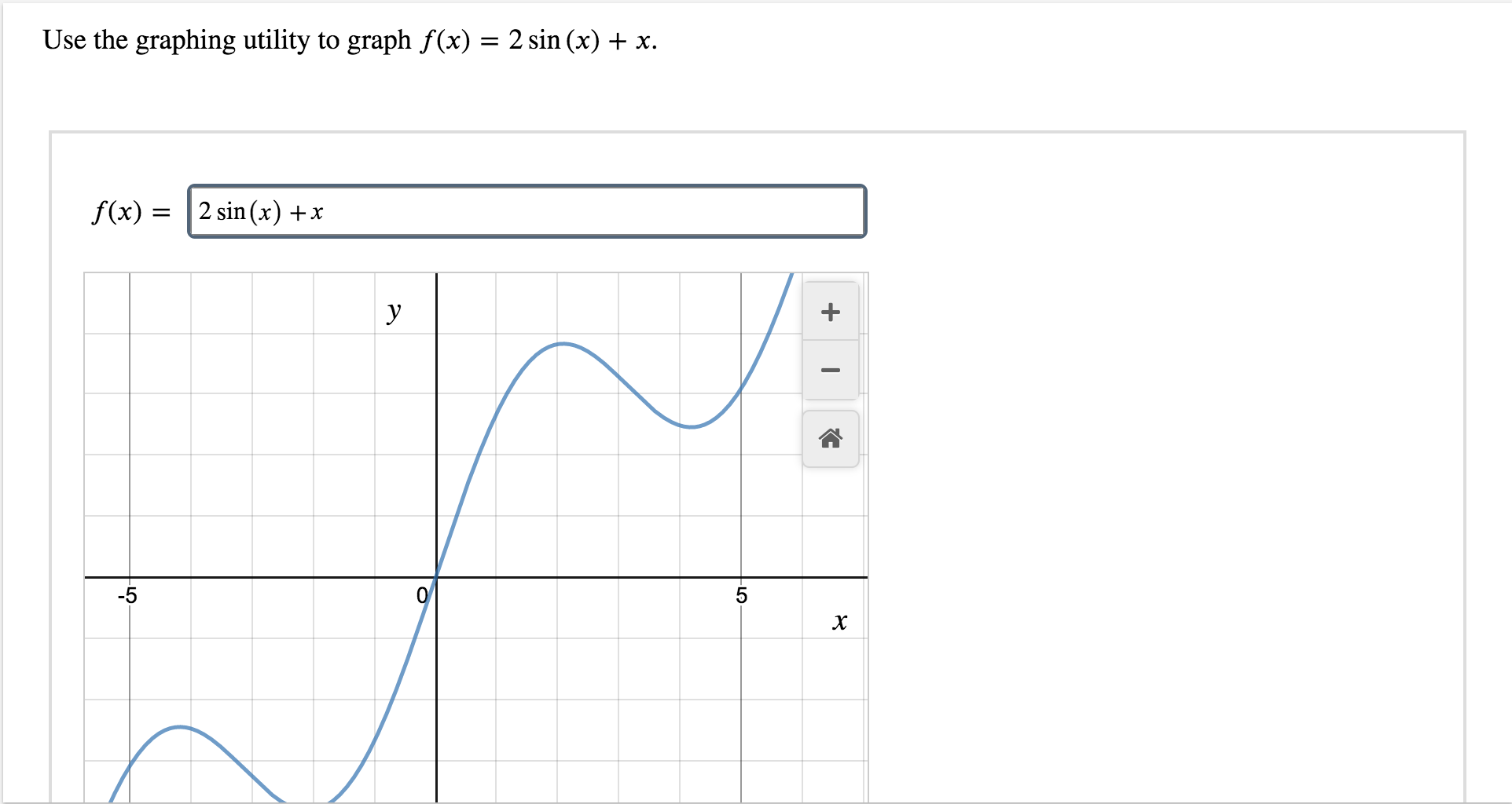 Solved Use the graphing utility to graph f(x) = 2 sin (x) + | Chegg.com