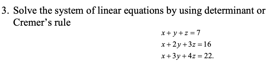 Solved Solve the system of linear equations by using | Chegg.com