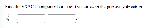 Solved Find the EXACT components of a unit vector e, in the | Chegg.com