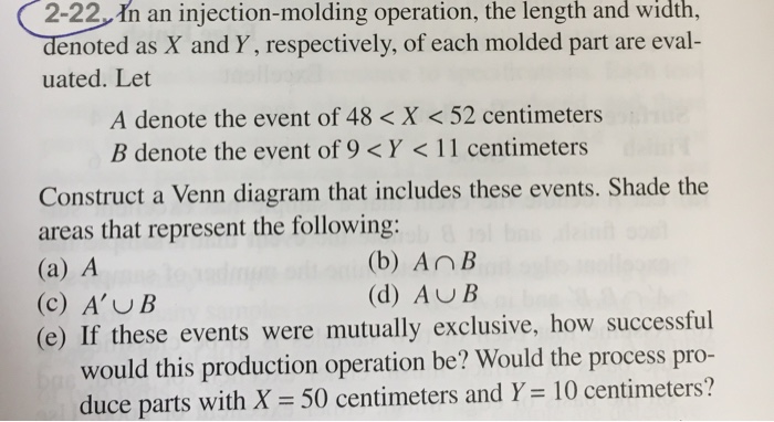 Solved 2-22 In an injection-molding operation, the length | Chegg.com