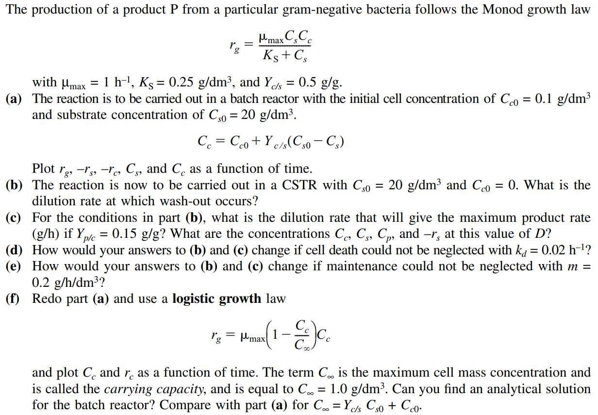 Solved The production of a product P from a particular | Chegg.com