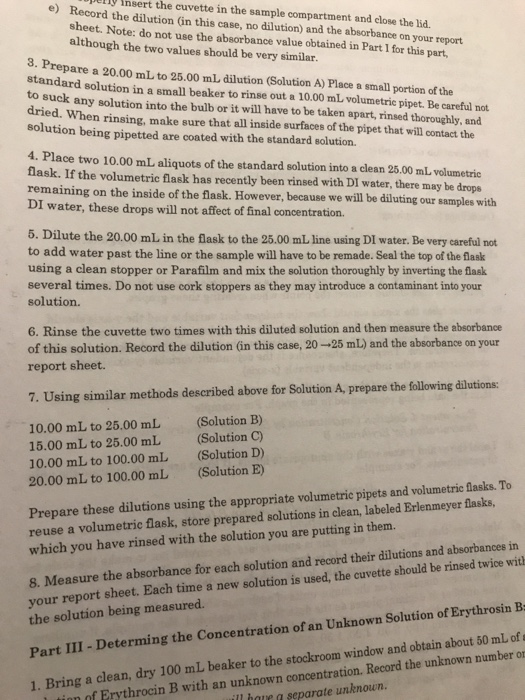 Solved Part I1: Generating a Calibration Curve: Abeorbance | Chegg.com