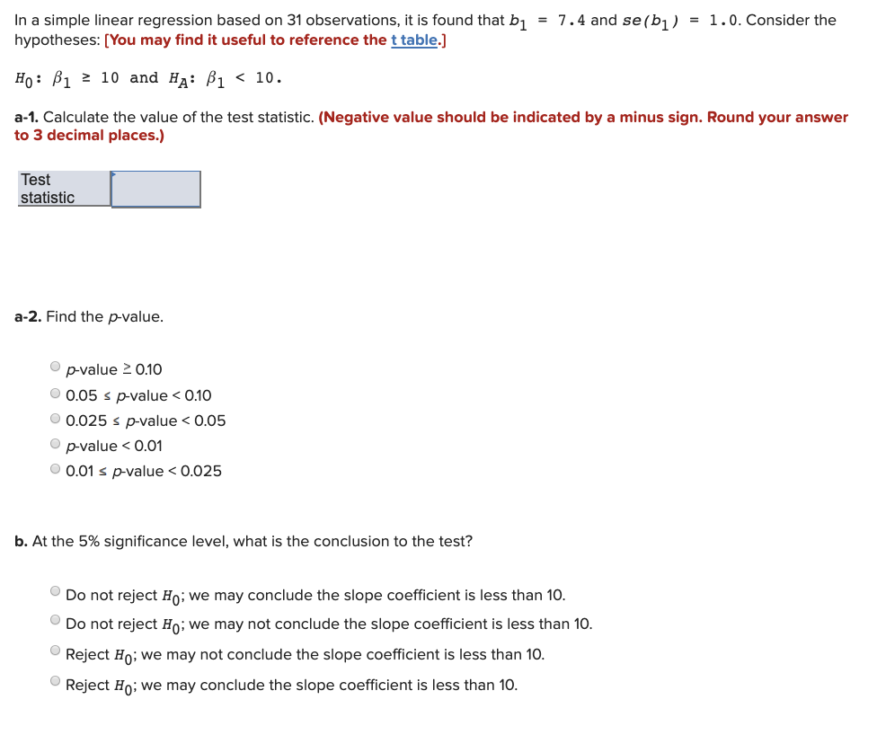 Solved In a simple linear regression based on 30 | Chegg.com