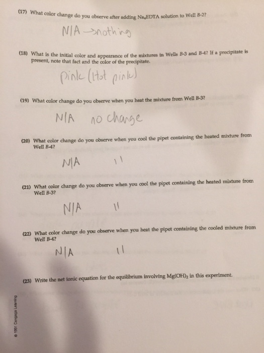 What color change do you observe after adding Na·EDTA | Chegg.com