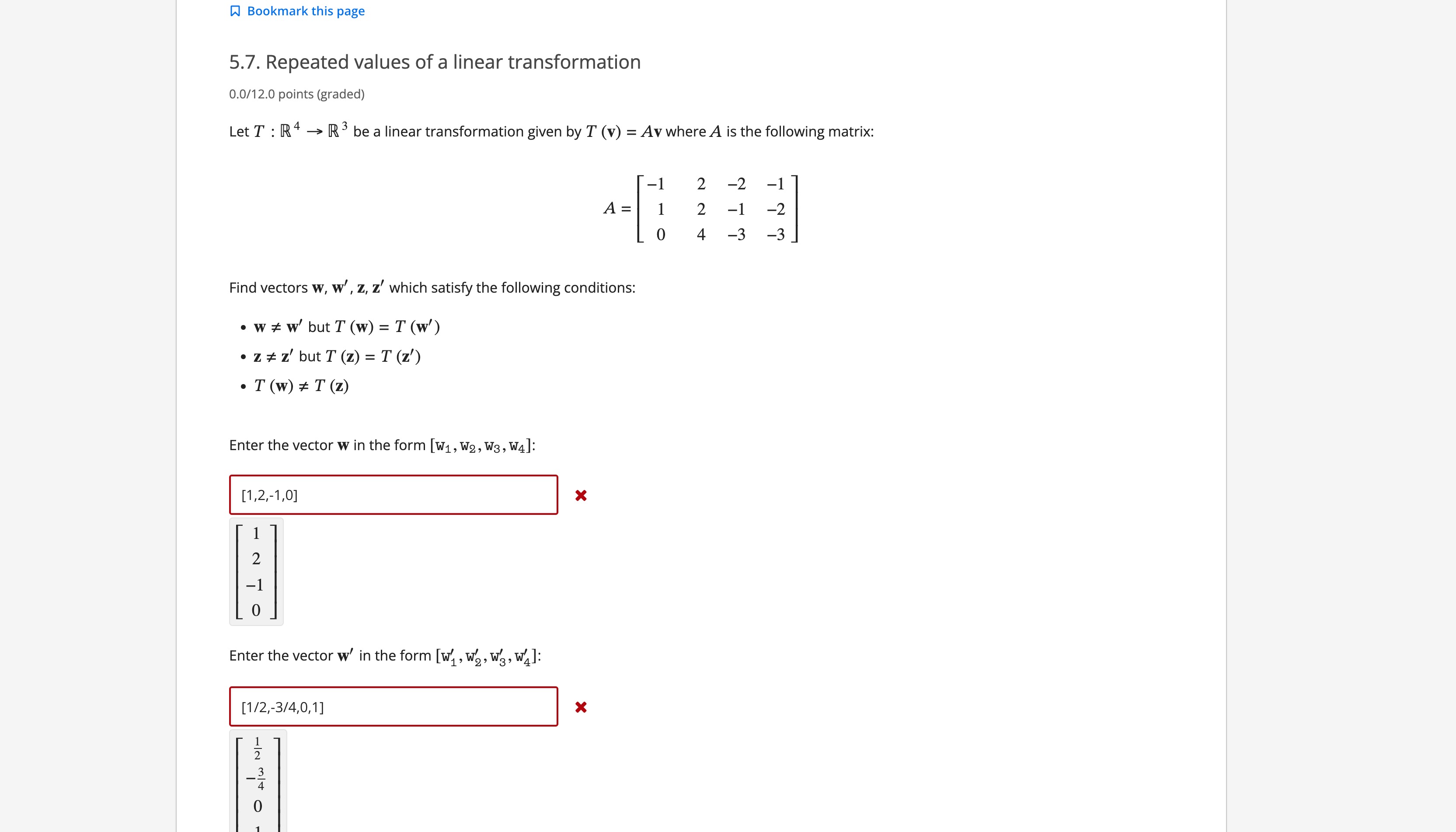 Solved 5.7. Repeated values of a linear transformation | Chegg.com
