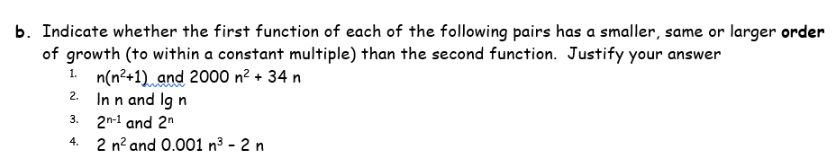 Solved b. Indicate whether the first function of each of the | Chegg.com
