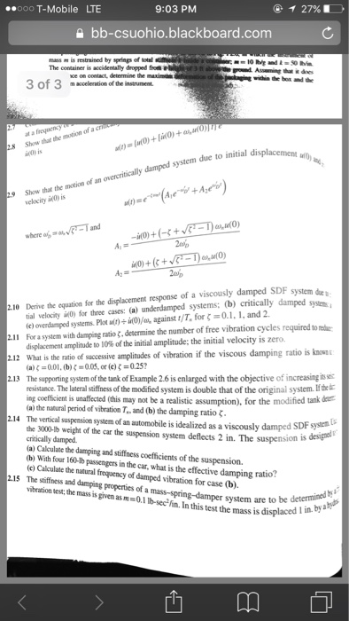 Solved ..ooo T-Mobile LTE 9:03 PM b-csuohio blackboard 1 of | Chegg.com