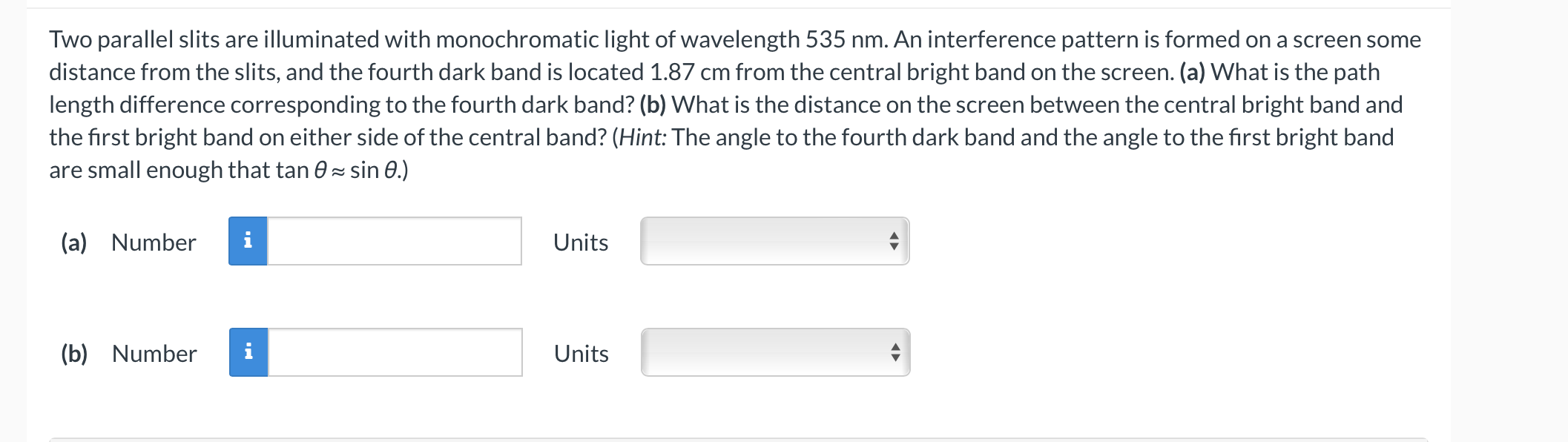 Solved Two parallel slits are illuminated with monochromatic | Chegg.com