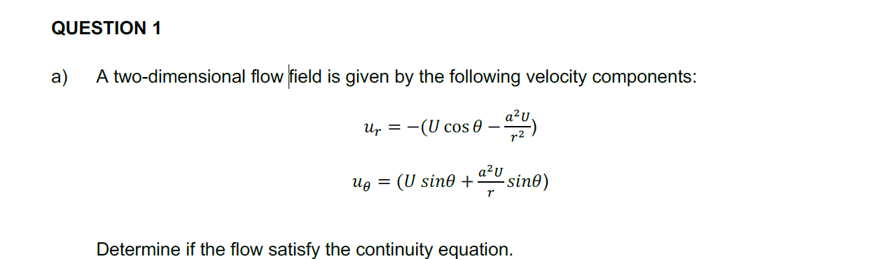 Solved A two-dimensional flow field is given by the | Chegg.com