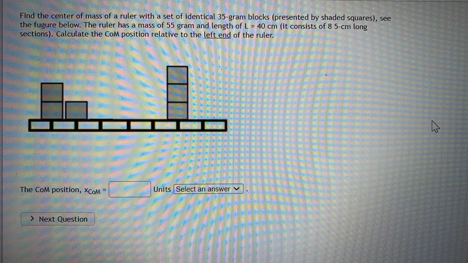 Solved Find the center of mass of a ruler with a set of | Chegg.com