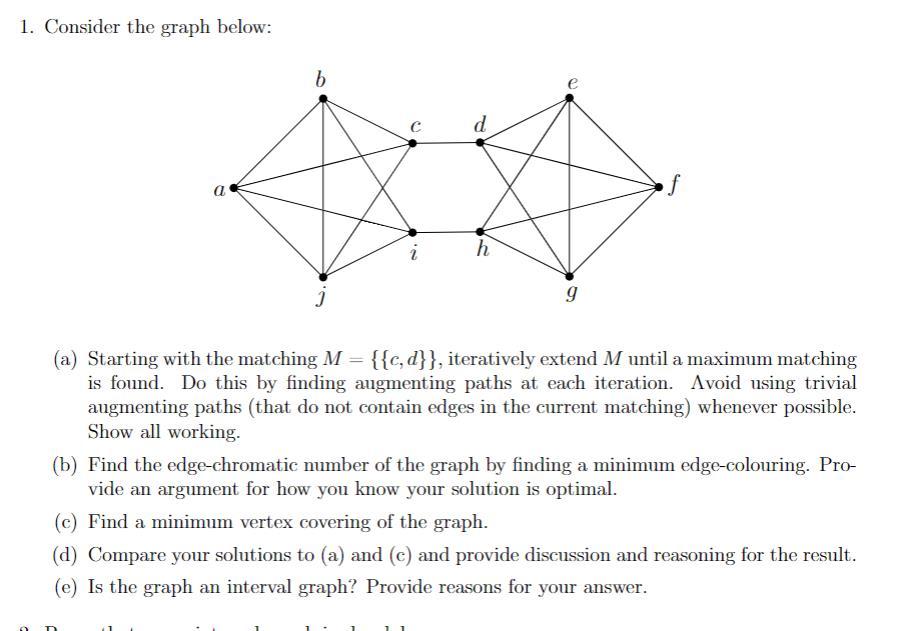 Solved 1. Consider the graph below: (a) Starting with the | Chegg.com