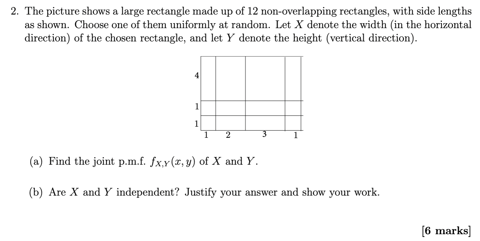 Solved 2. The picture shows a large rectangle made up of 12 | Chegg.com