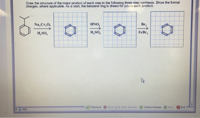 Solved Draw The Structure Of The Major Product Of Each Step