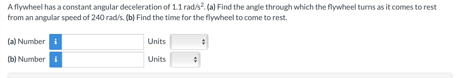 Solved A flywheel has a constant angular deceleration of | Chegg.com