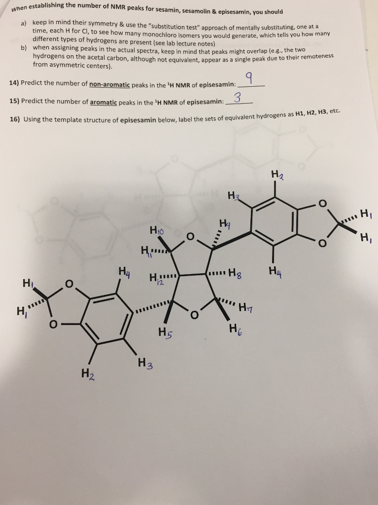 The photo below is the structure of episesamin with | Chegg.com
