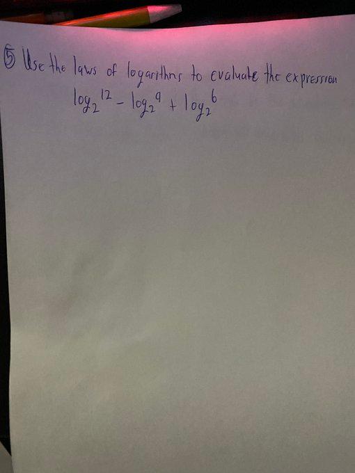 Solved 5 Use the laws of logarithms to evaluate the | Chegg.com