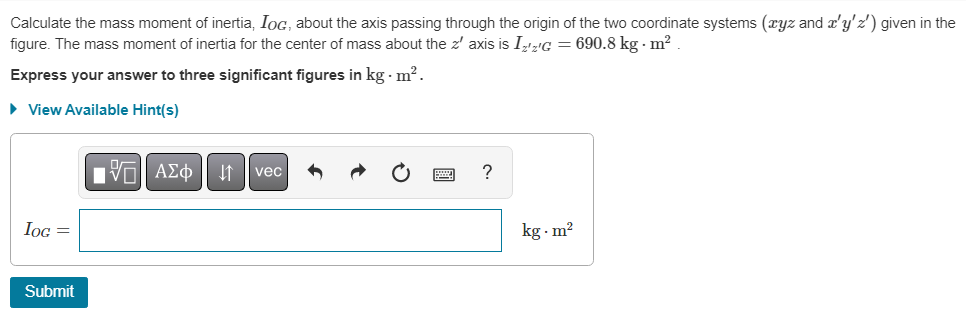 Solved Learning Goal: Part A - Mass Product of Inertia An | Chegg.com