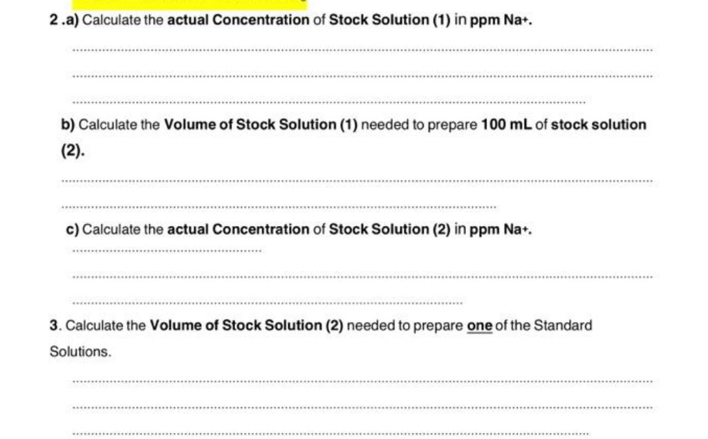 Solved Procedure: (1) Preparation of NaCl Stock Solution a. | Chegg.com