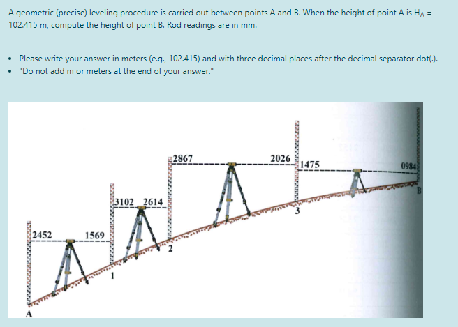 Solved A geometric (precise) leveling procedure is carried | Chegg.com