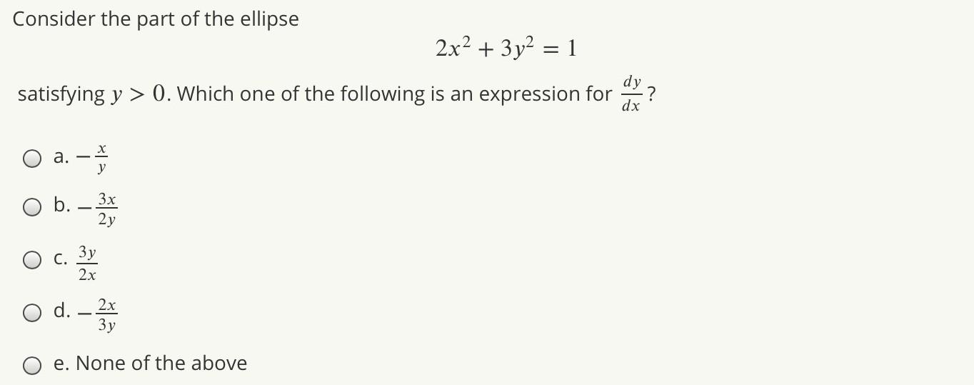 Solved Consider the part of the ellipse 2x2 + 3y2 = 1 | Chegg.com
