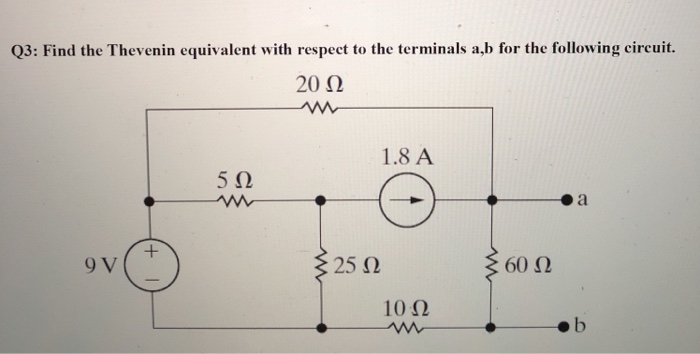 Solved Q3: Find the Thevenin equivalent with respect to the | Chegg.com