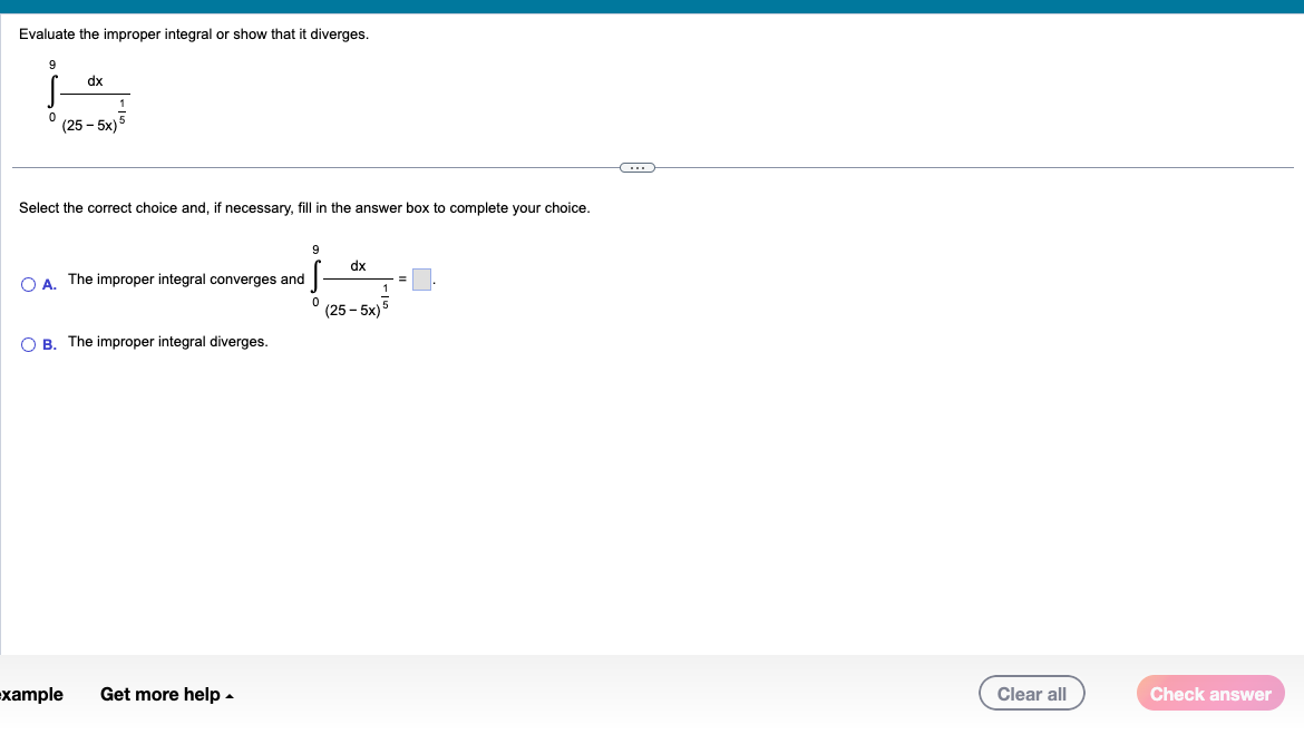 Solved Evaluate the improper integral or show that it | Chegg.com