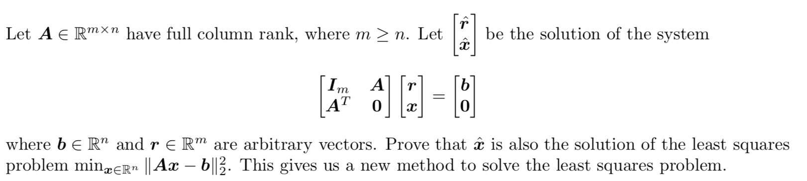 Solved Let A∈Rm×n have full column rank, where m≥n. Let | Chegg.com