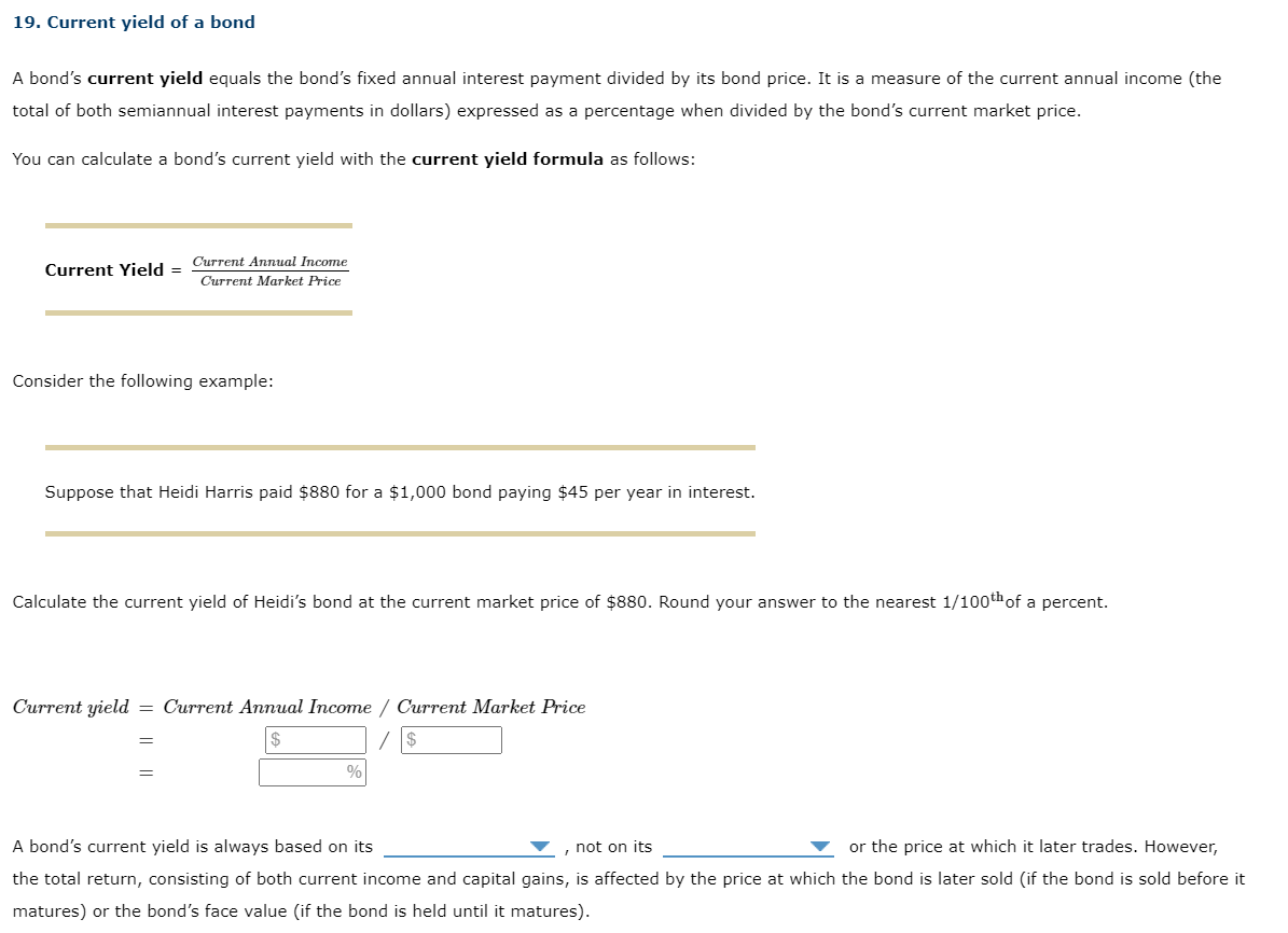 Solved A bond’s current yield is always based on its face | Chegg.com